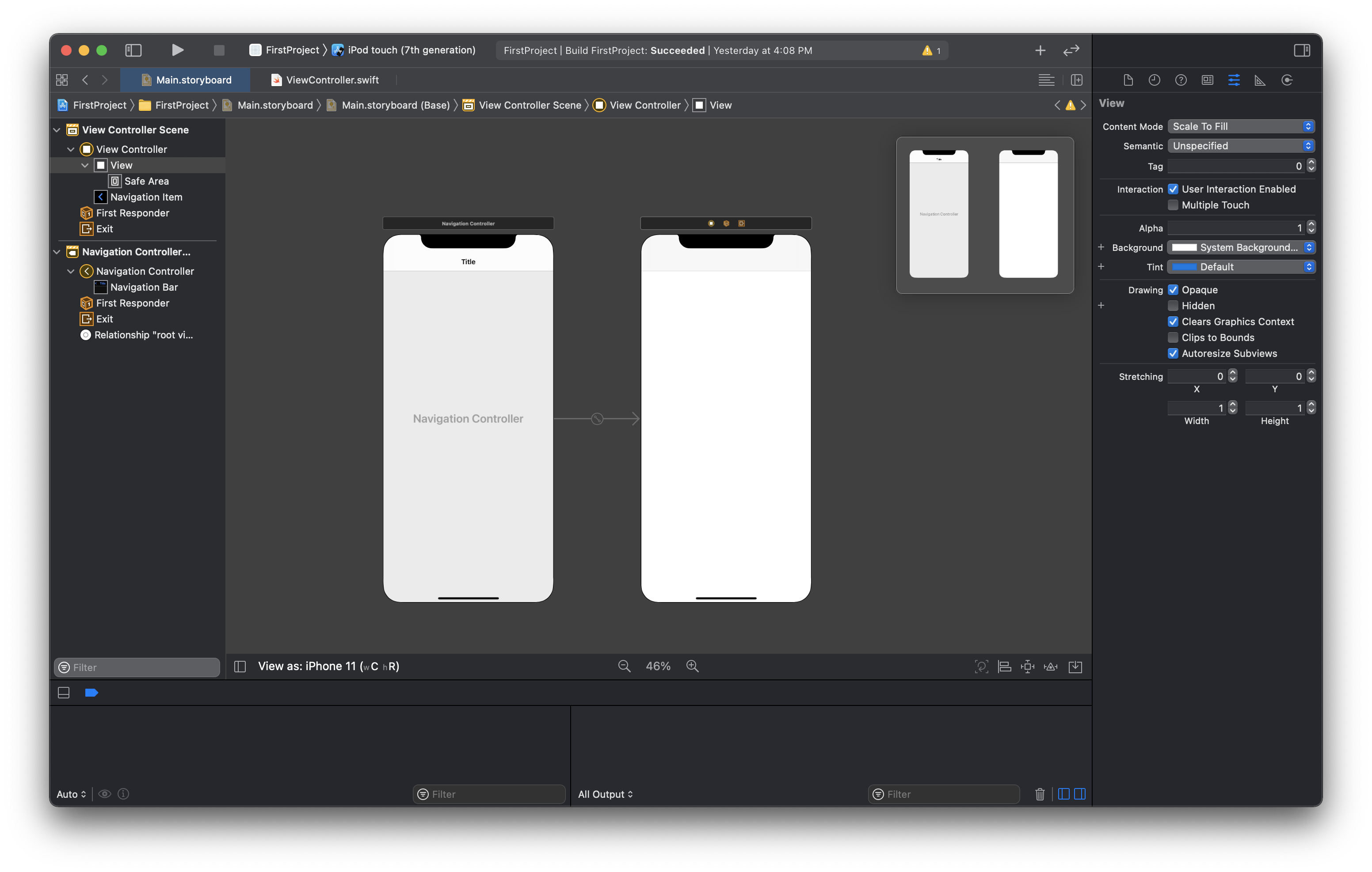 [iOS / Swift] Navigation Controller